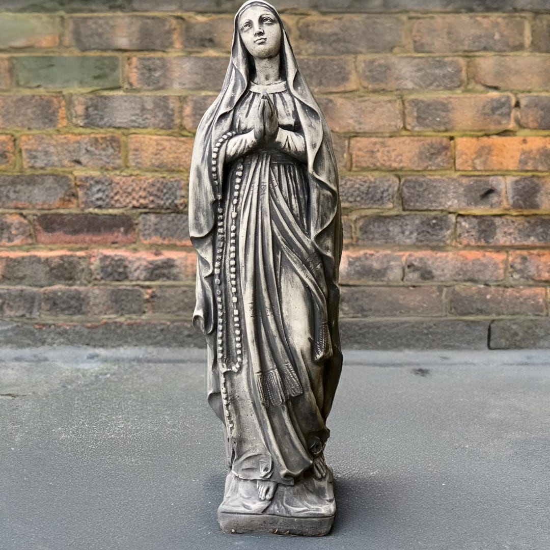 Concrete Virgin Mary Figurine Outdoor Religious Decoration Stone ...