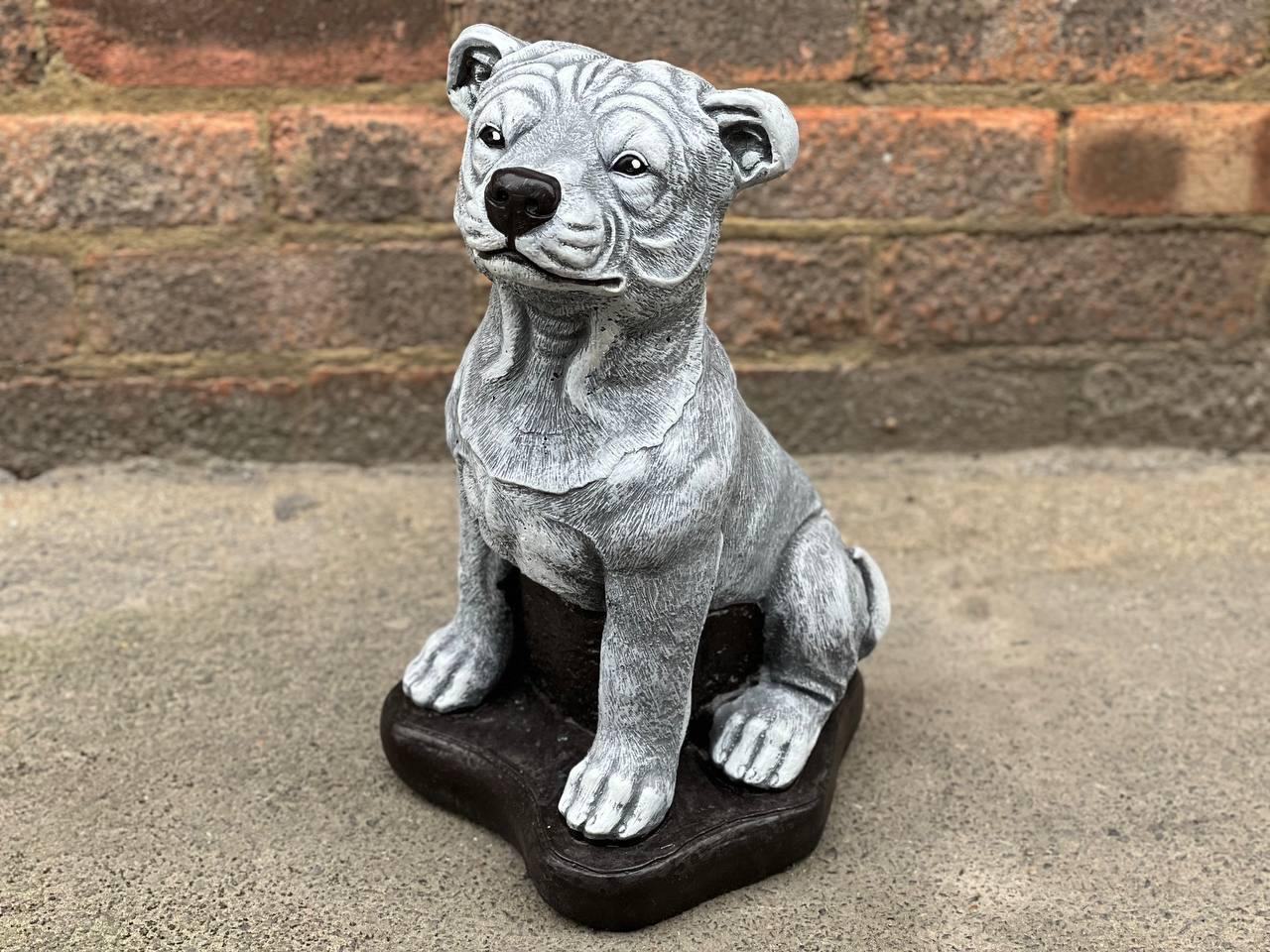 Concrete Pitbull Statue Outdoor Dog Figurine Cement Dog Decoration ...