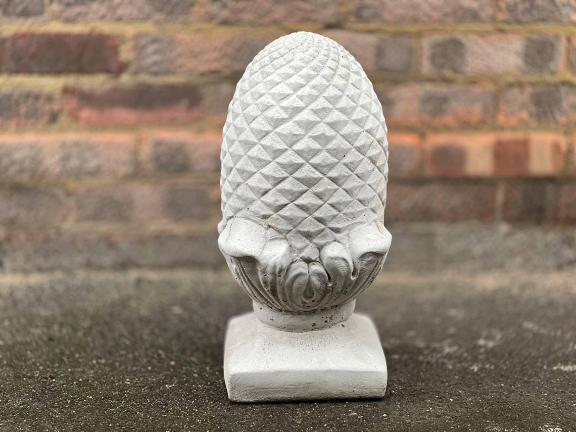 Large Acorn Statue Modern White Ball Statue Concrete Sphere Decoration ...