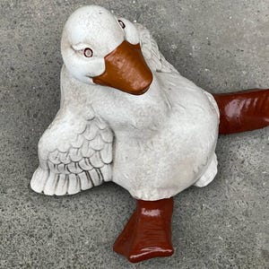Stone Duck Statue Outdoor Goose Figurine Cement Bird Decor Concrete ...