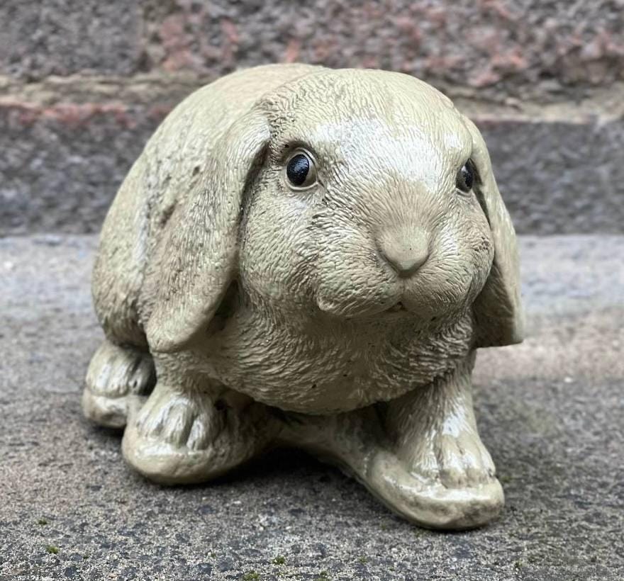 Concrete Bunny Statue Garden and Home Rabbit Figurine Cement Animal ...