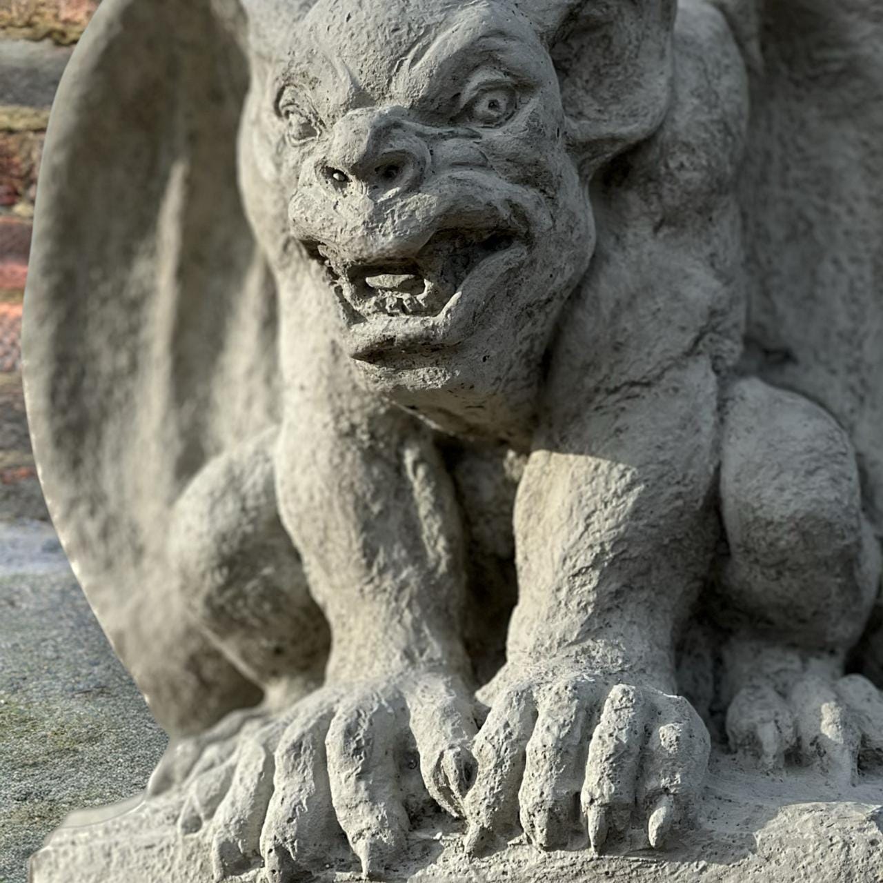 Large Gargoyle Guardian Sculpture Gothic Stone Statue Handmade Concrete ...