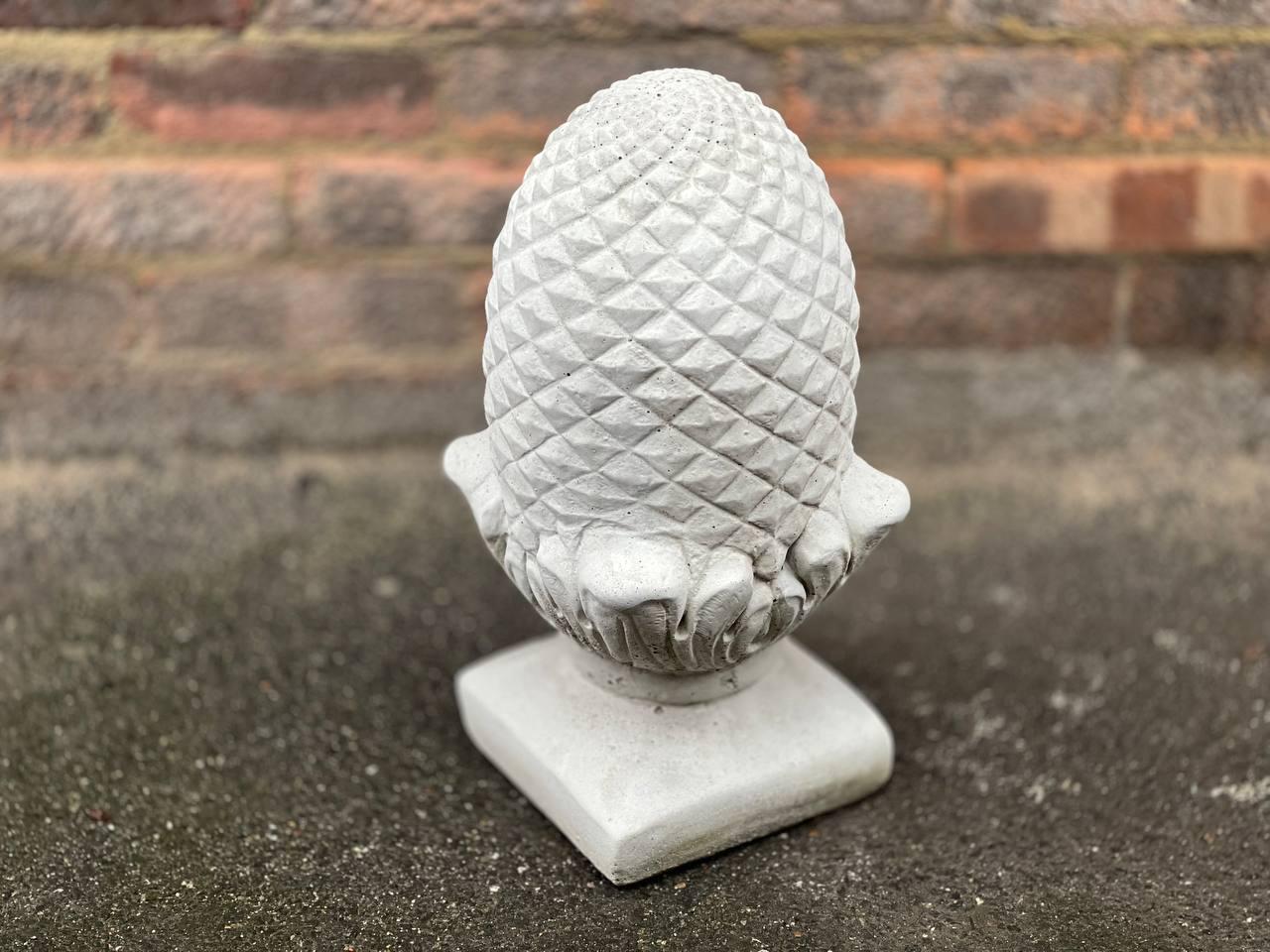 Large Acorn Statue Modern White Ball Statue Concrete Sphere Decoration ...