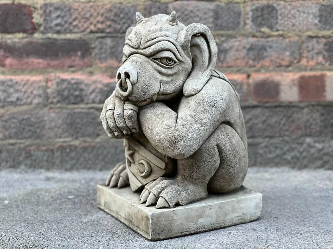 Guardian Gargoyle Statue Concrete Gargoyle Figurine Cement Gargoyle Dog ...