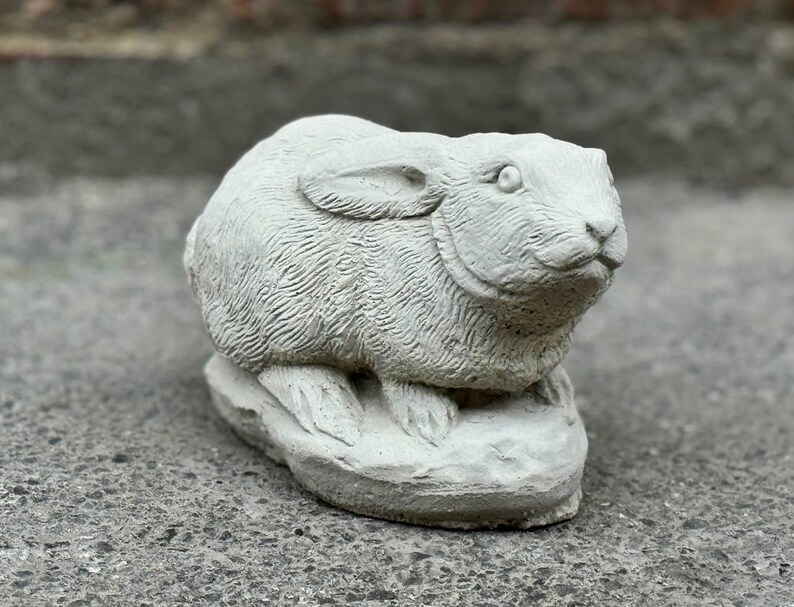 Outdoor Rabbit Decoration Stone Garden Bunny Statue Cement Farm Animal ...