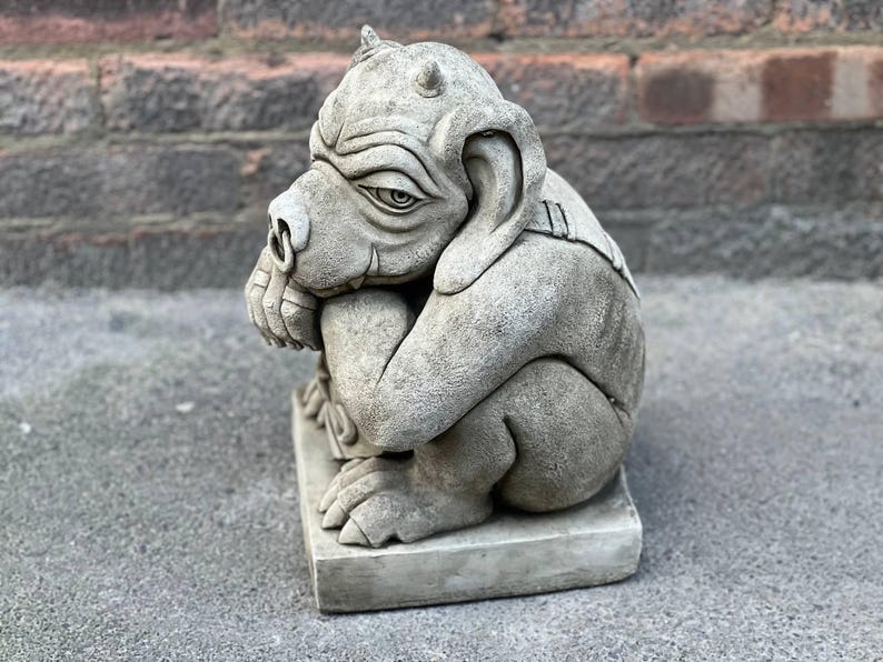 Guardian Gargoyle Statue Concrete Gargoyle Figurine Cement Gargoyle Dog ...