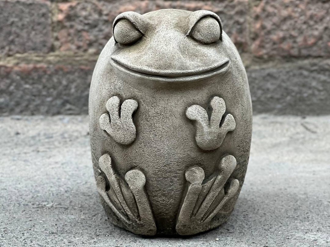 Stone Frog Statue Cement Frog Figurine Concrete Animal Sculpture ...
