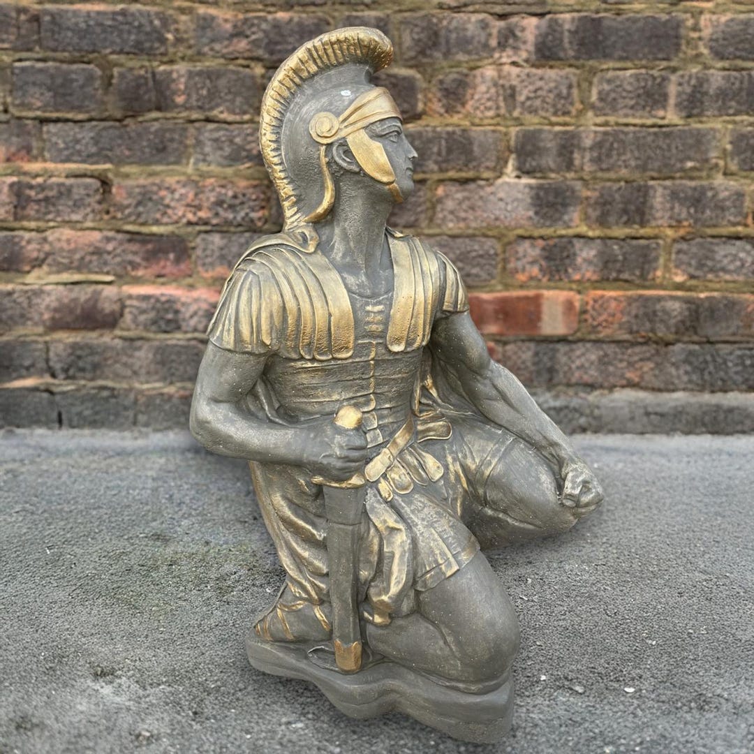 Unique Roman Soldier Sculpture Ancient Warrior Figurine Handmade Stone ...