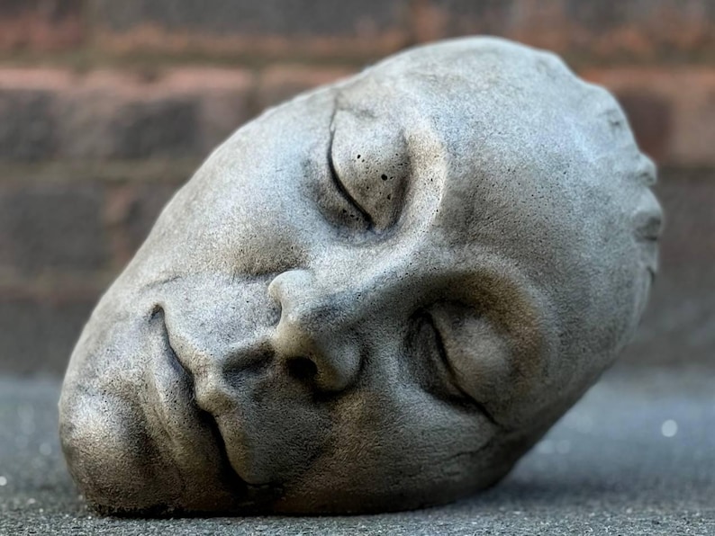 Large Face Sculpture Concrete Head Figurine Stone Modern Statue ...