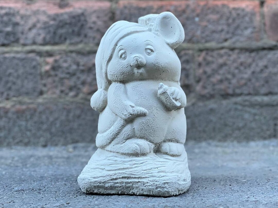 Stone Mouse Figurine Concrete Christmas Mouse Decoration Cement Animal ...