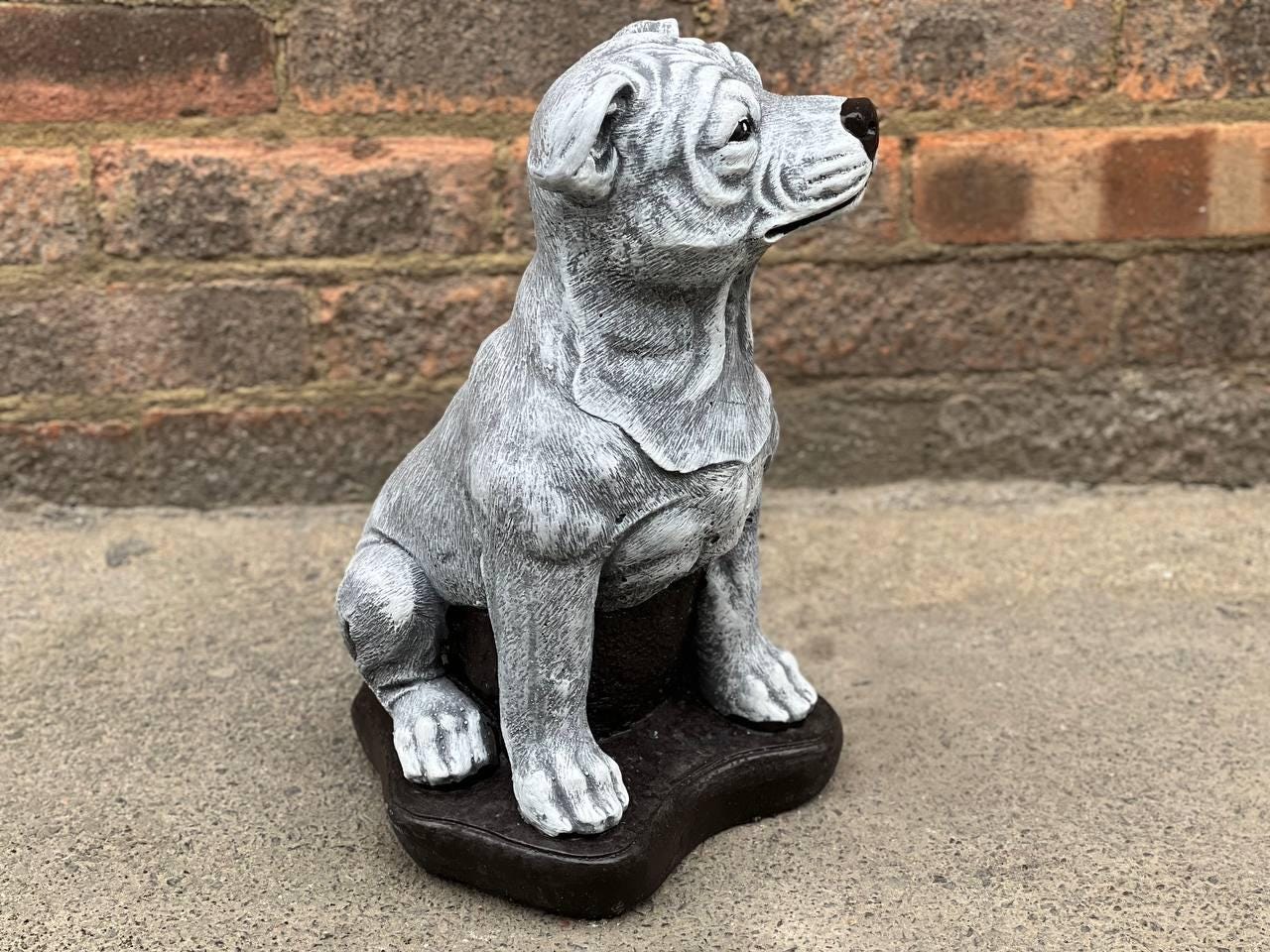 Concrete Pitbull Statue Outdoor Dog Figurine Cement Dog Decoration ...
