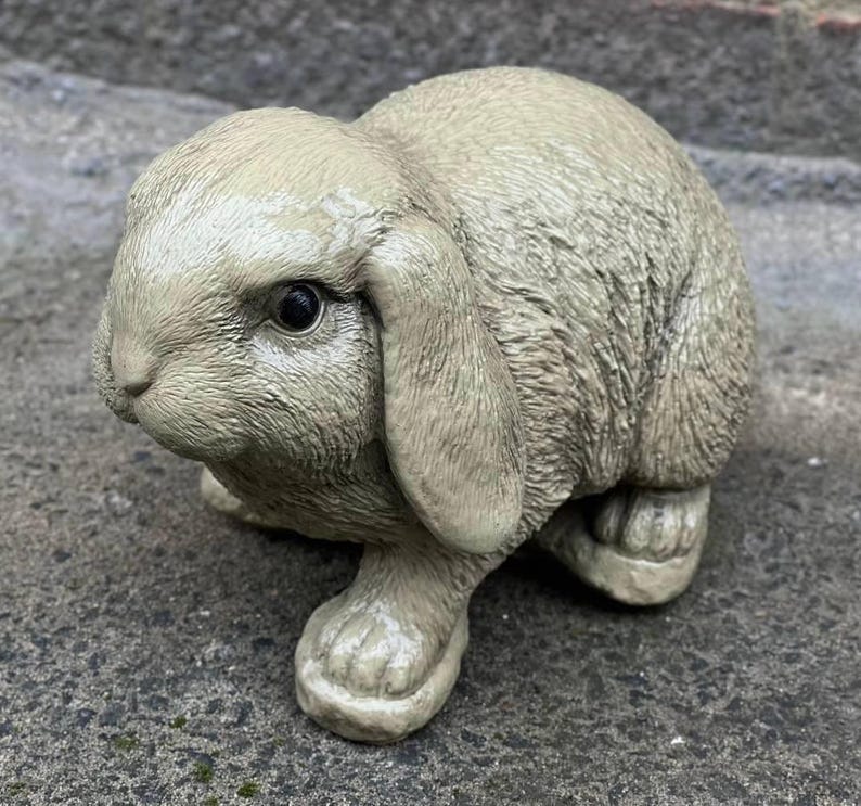 Concrete Bunny Statue Garden and Home Rabbit Figurine Cement Animal ...