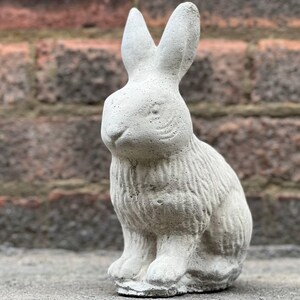 Stone Rabbit Figurine Concrete Garden and Home Bunny Statue Cement ...