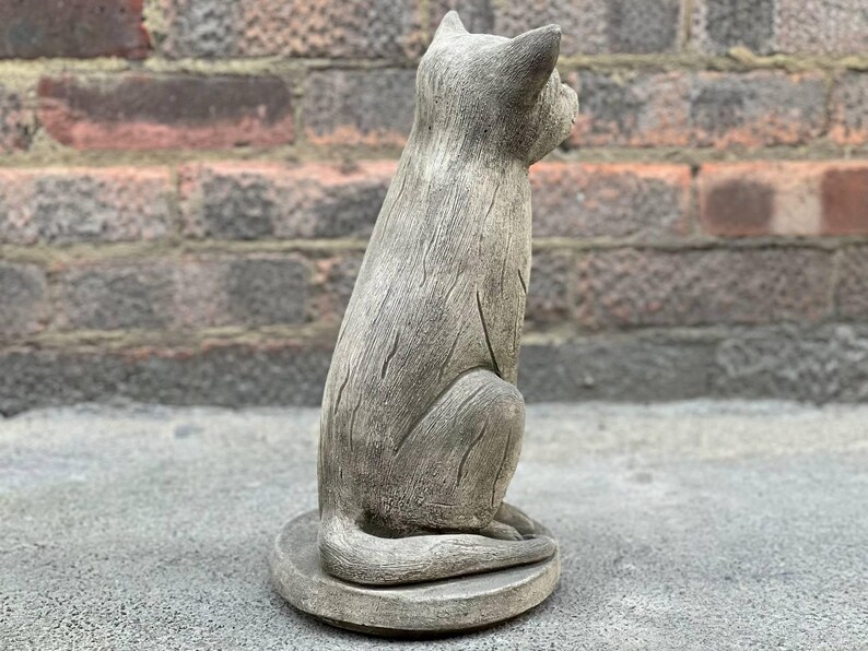 Sitting Cat Statue Outdoor Kitty Decoration Memorial Kitten Sculpture ...