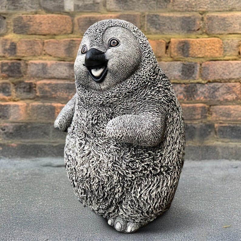 Handcrafted Concrete Penguin Statue - Garden Wildlife Decor - Etsy