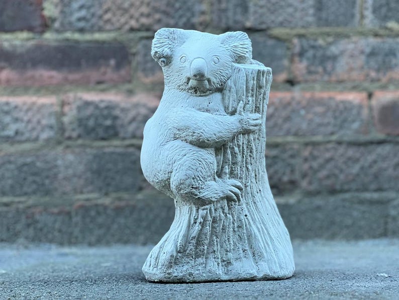 Concrete Koala Figurine Handmade Cement Animal Statue Garden Koala ...