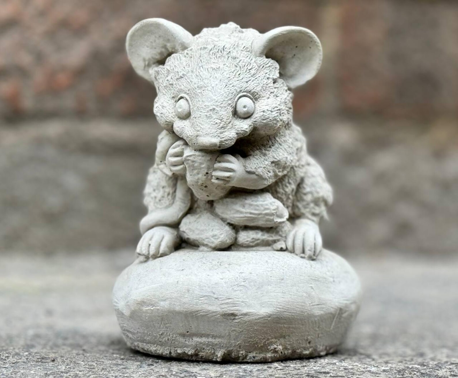 Concrete Mouse Statue Stone Sitting Mouse Figurine Cement Animal ...