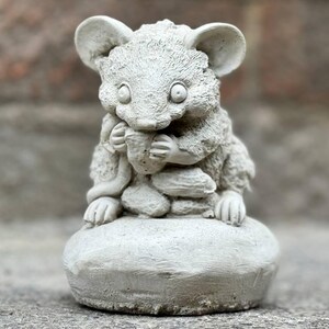 Concrete Mouse Statue Stone Sitting Mouse Figurine Cement Animal ...