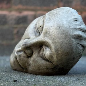 Large Face Sculpture Concrete Head Figurine Stone Modern Statue ...