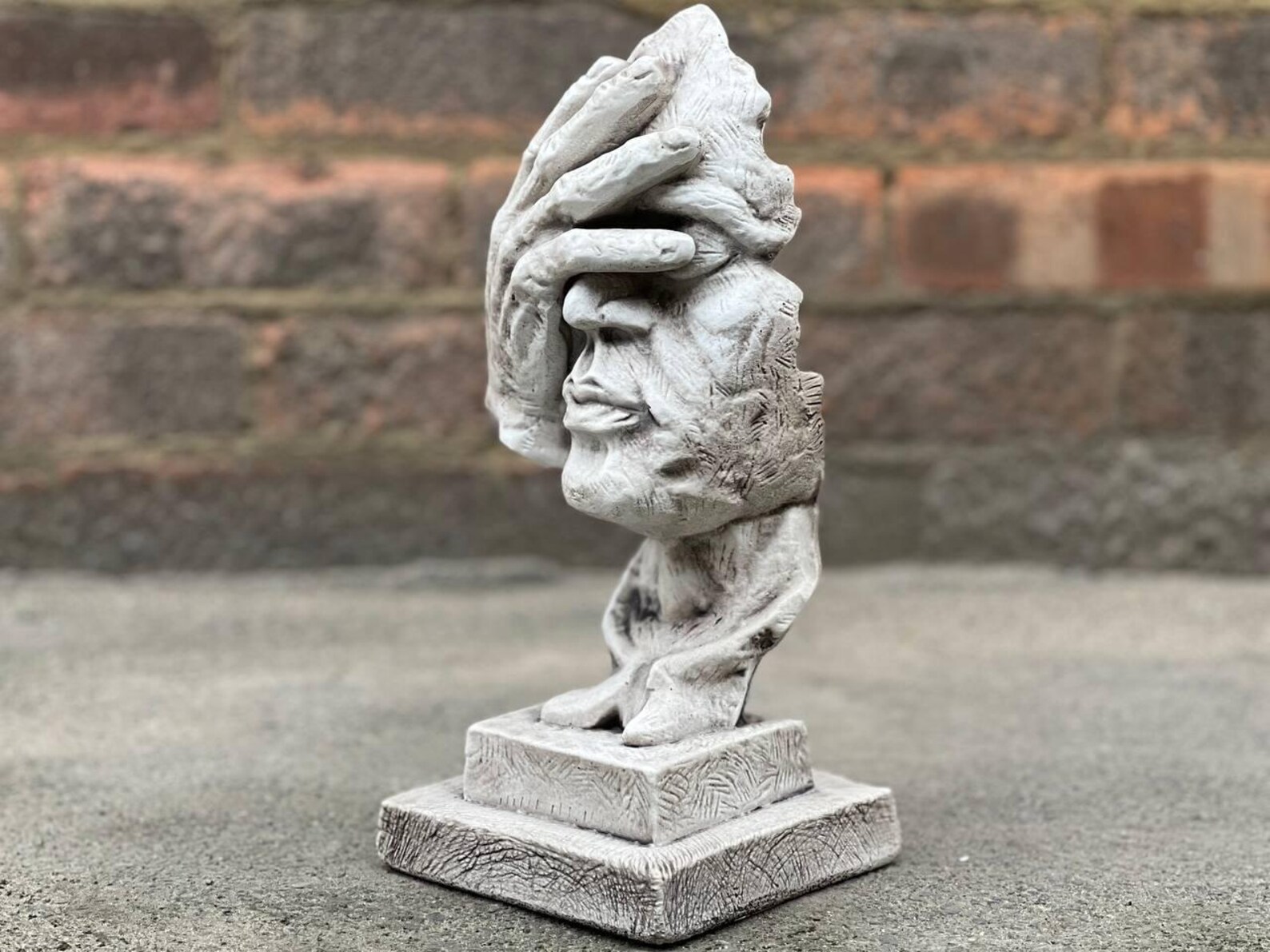 Modern Facepalm Figurine Concrete Hand Over Face Sculpture Garden Art ...