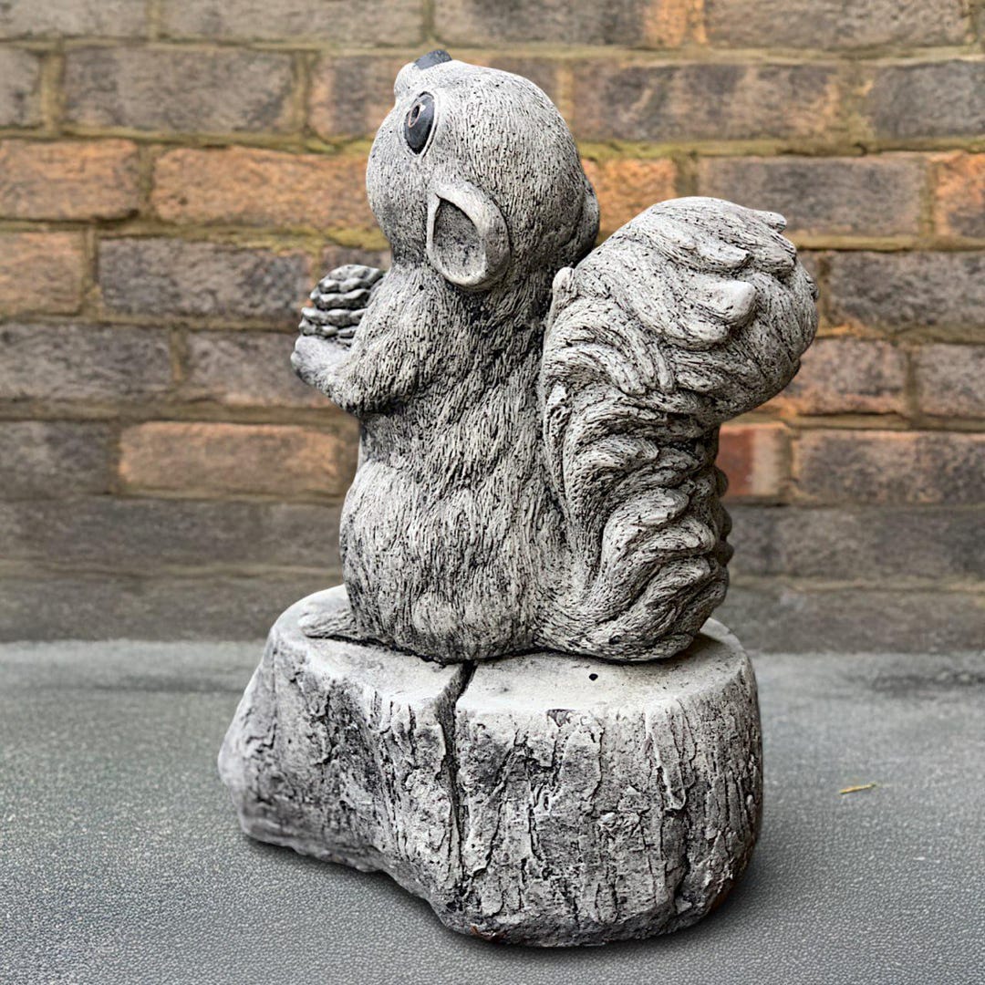 Concrete Squirrel With Nut Statue Stone Squirrel Sculpture Cement ...