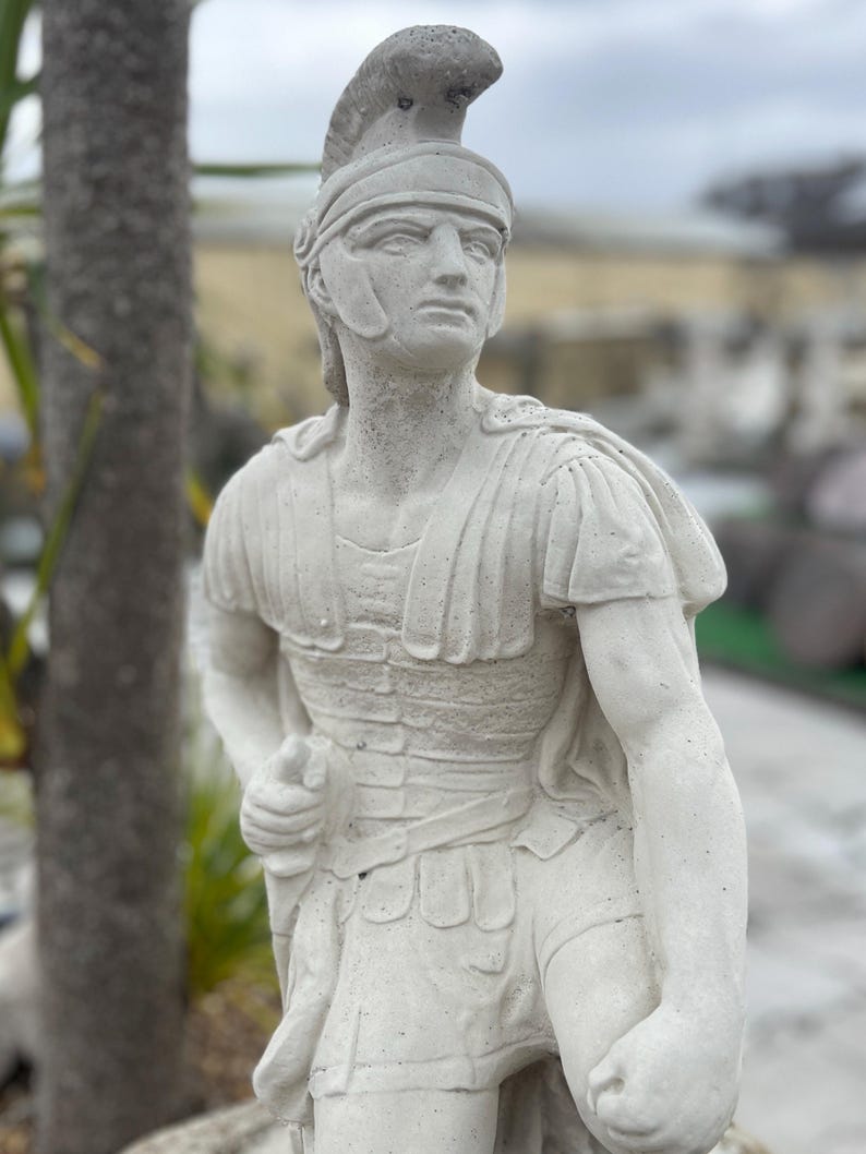 Large Roman Soldier Figurine Outdoor Soldier Sculpture Stone Ancient ...