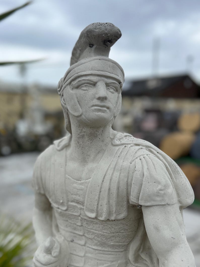 Large Roman Soldier Figurine Outdoor Soldier Sculpture Stone Ancient ...