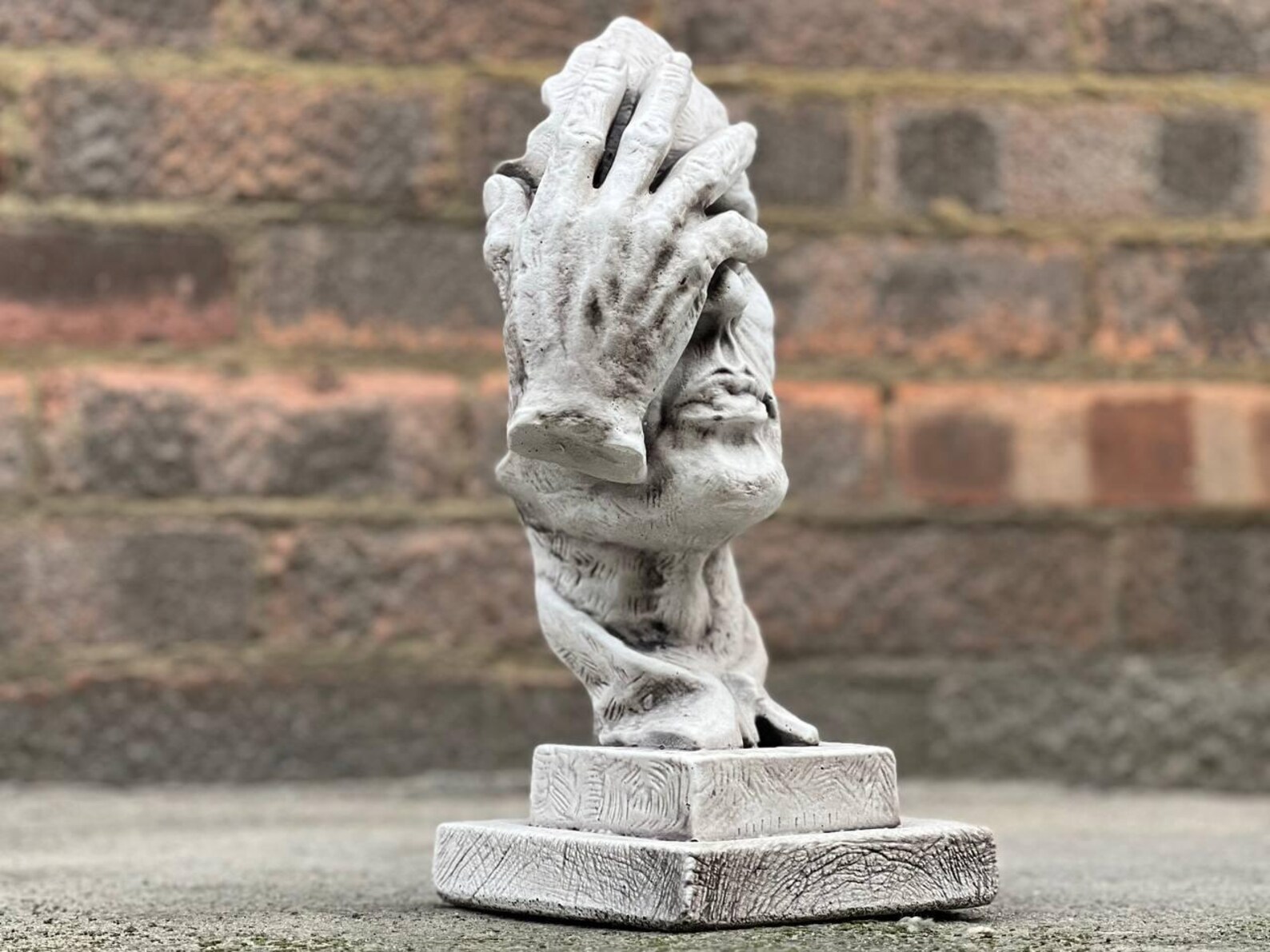 Modern Facepalm Figurine Concrete Hand Over Face Sculpture Garden Art ...