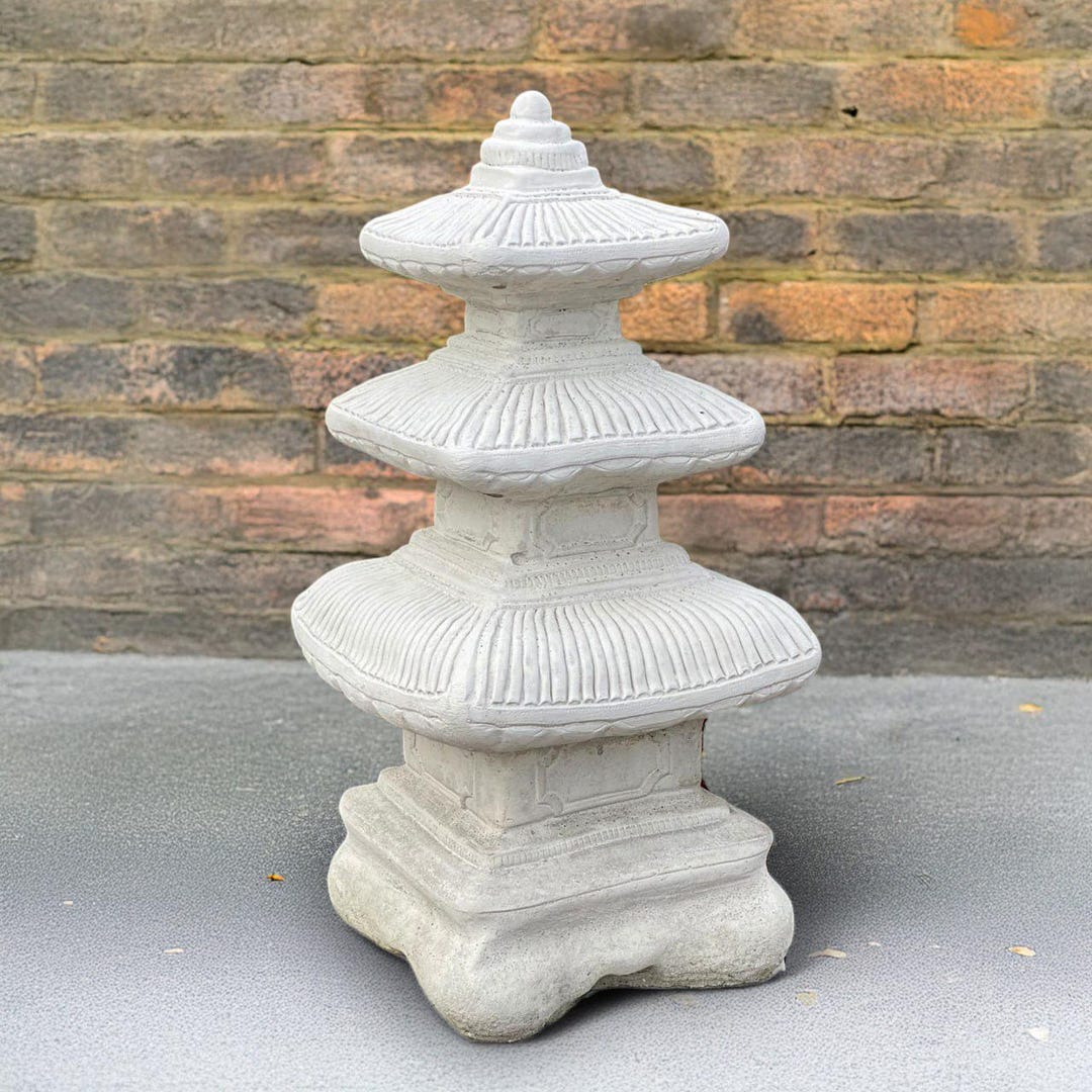 Chinese Cement Pagoda Statue Concrete Garden Lantern Figure Japanese ...