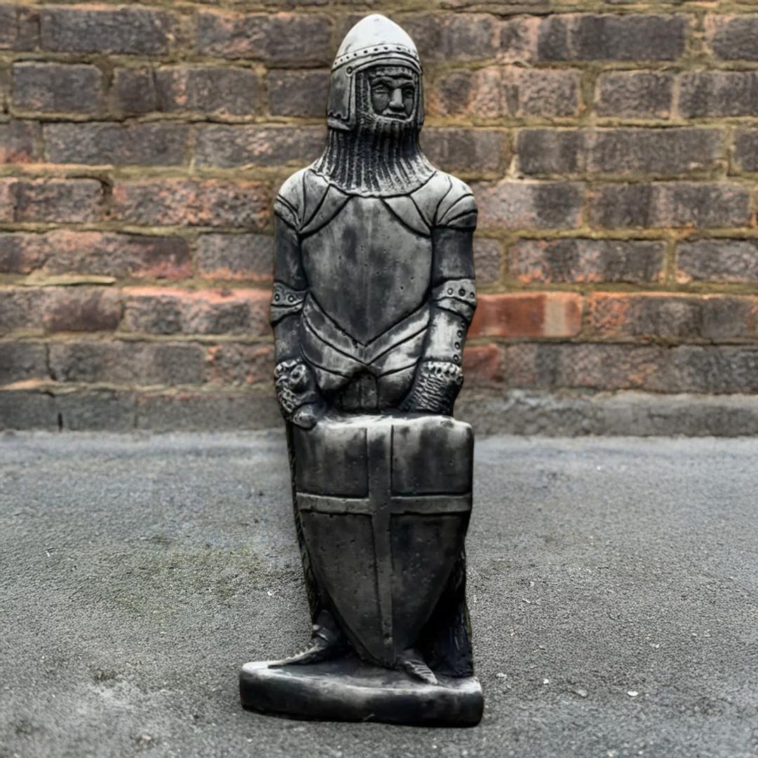 Medieval Knight Cement Statue Concrete Warrior Figurine Stone Soldier ...