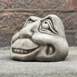 Outdoor Smiling Face Sculpture Abstract Garden and Home Ornament Stone ...