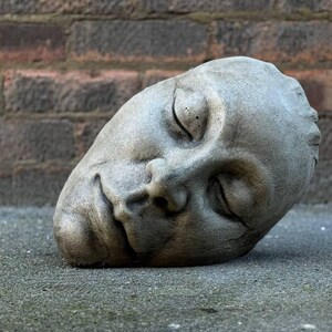 Large Face Sculpture Concrete Head Figurine Stone Modern Statue ...