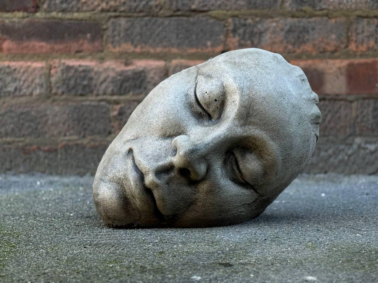 Large Face Sculpture Concrete Head Figurine Stone Modern Statue ...