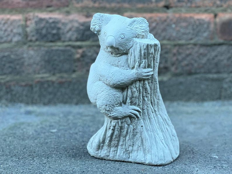 Concrete Koala Figurine Handmade Cement Animal Statue Garden Koala ...