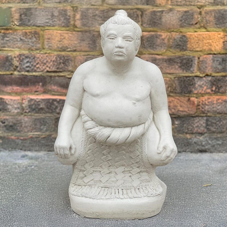 Outdoor Sumo Man Figurine Stone Man Sculpture Concrete Fighter Statue ...