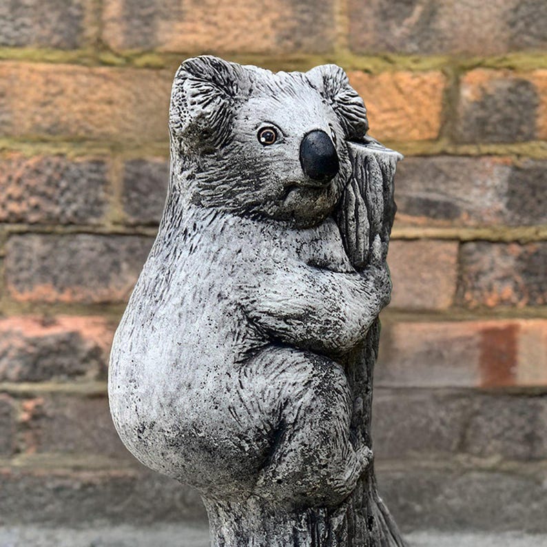 Stone Koala Statue Cement Animal Figurine Garden Koala Sculpture ...