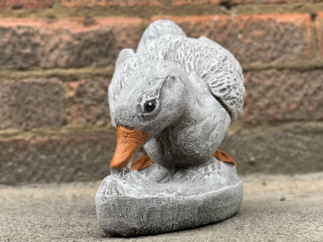 Stone Goose Figurine Concrete Goose Sculpture Cement Duck Decoration ...