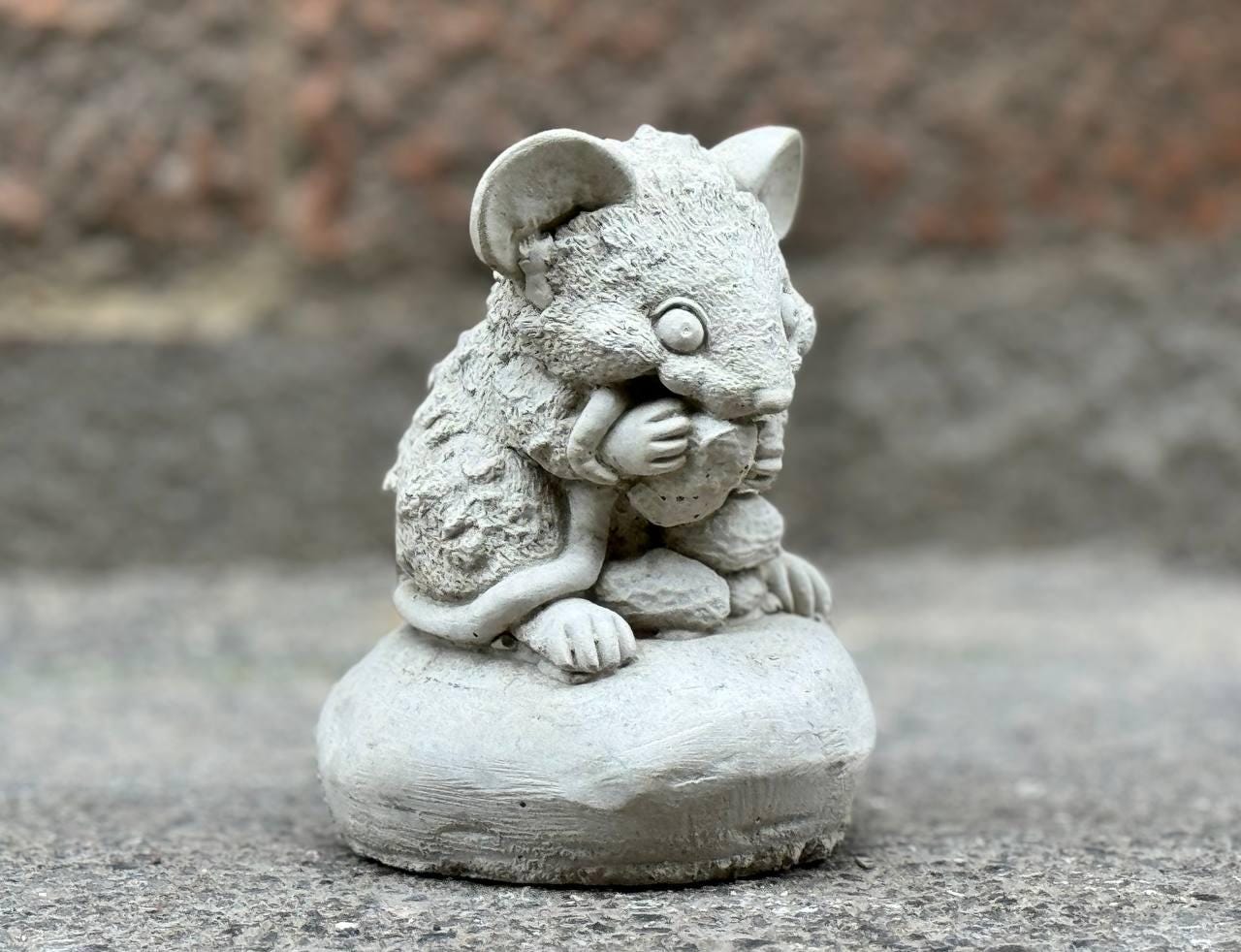 Concrete Mouse Statue Stone Sitting Mouse Figurine Cement Animal ...