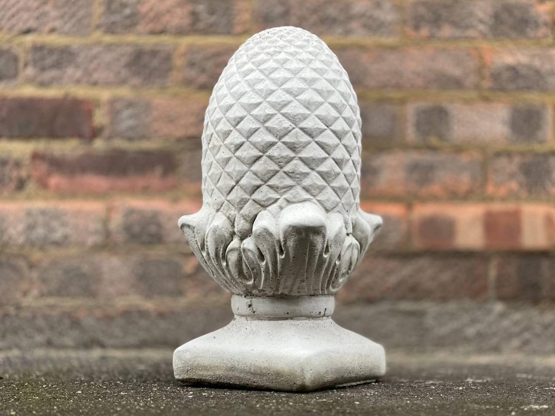 Large Acorn Statue Modern White Ball Statue Concrete Sphere Decoration ...