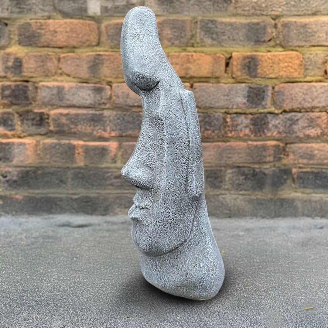 Easter Island Moai Head Statue Concrete Head Figurine Stone Moai Head ...
