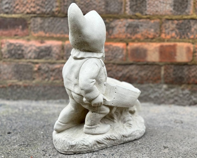 Garden Gnome With Wheelbarrow Figurine Outdoor Gnome Decoration ...