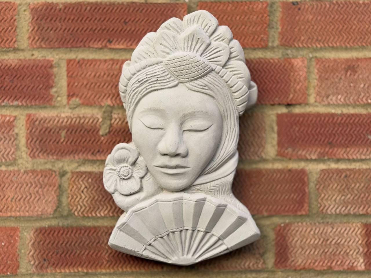 Outdoor Wall Woman Face Statue Stone Wall Face Sculpture Outdoor Woman ...