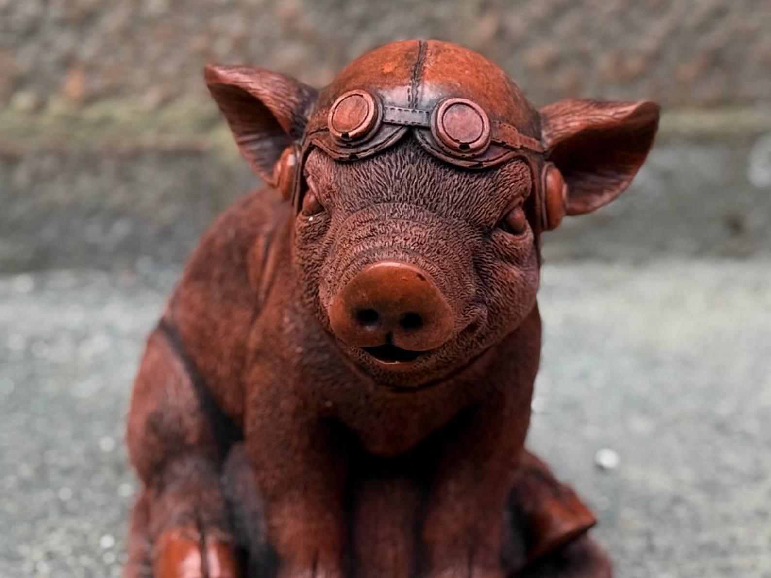 Fantasy Pig Sculpture Concrete Pig Statue Outdoor Wildlife Figurine ...