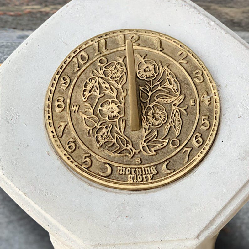 Vintage Concrete Sundial Sculpture Stone Garden Column Outdoor Sundial ...