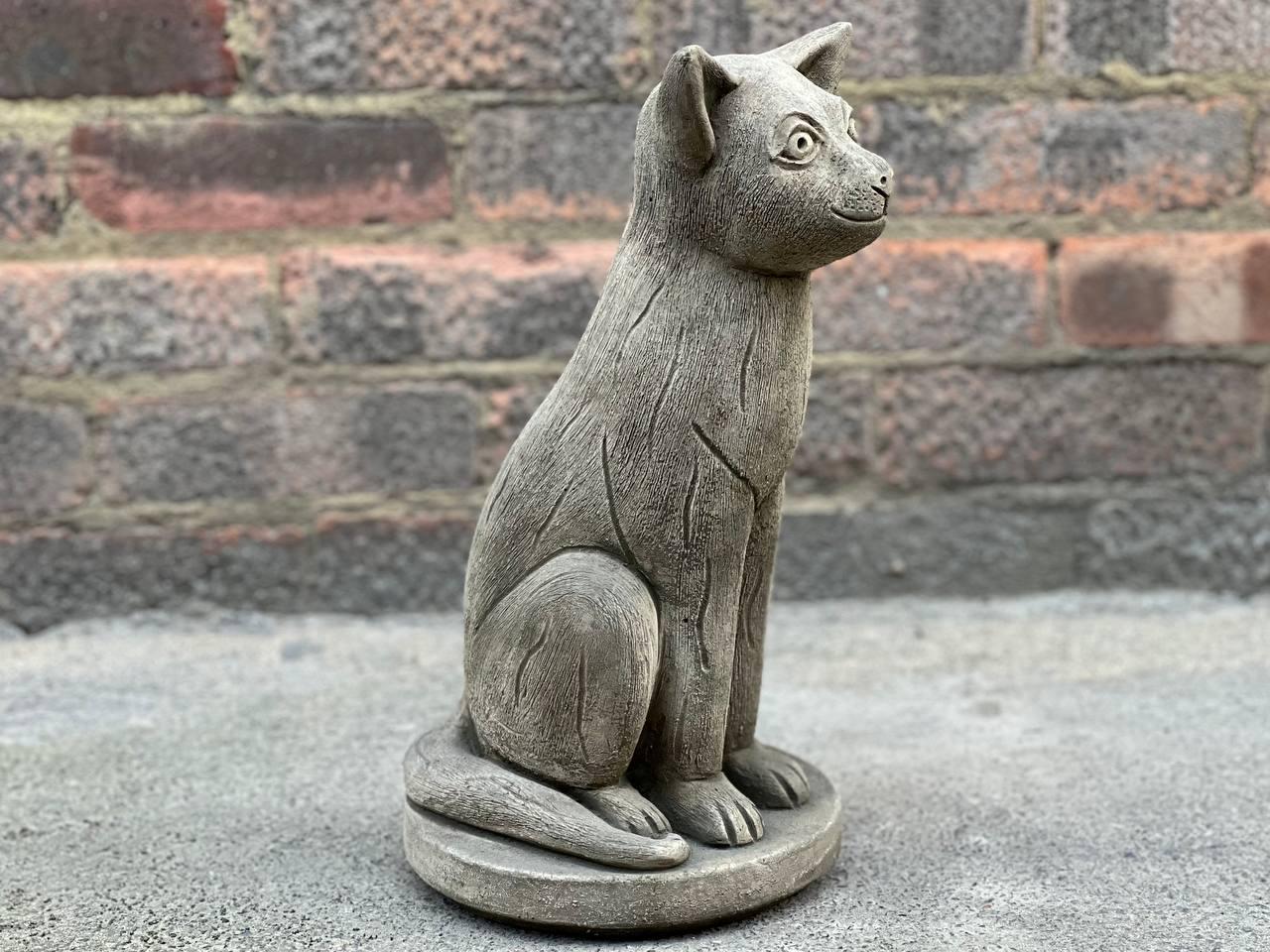 Sitting Cat Statue Outdoor Kitty Decoration Memorial Kitten Sculpture ...