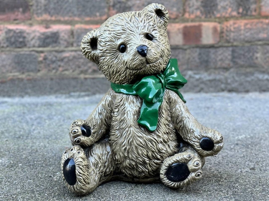 Sitting Baby Teddy Statue Concrete Bear Garden Sculpture Concrete Teddy ...