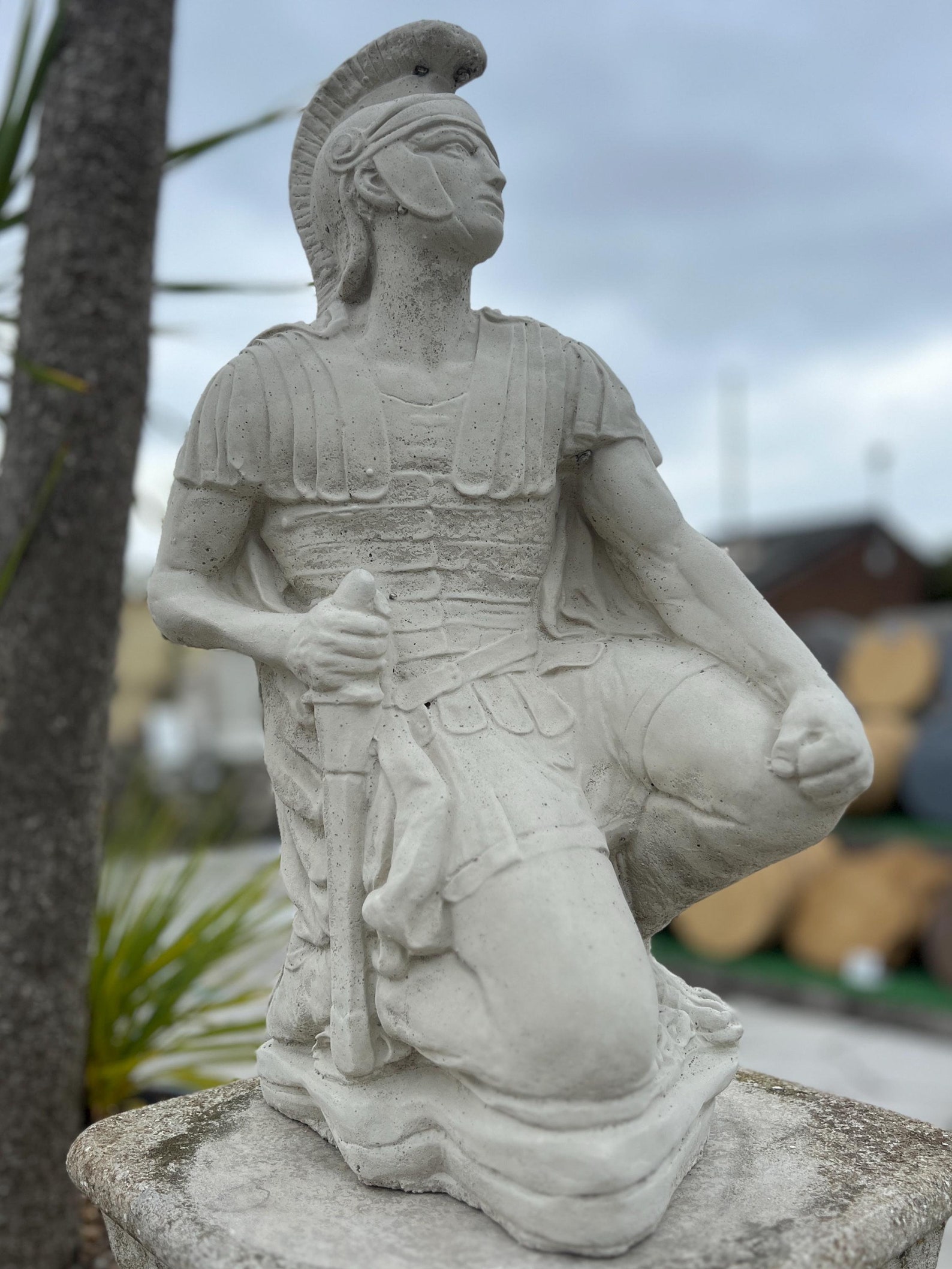 Large Roman Soldier Figurine Outdoor Soldier Sculpture Stone Ancient ...