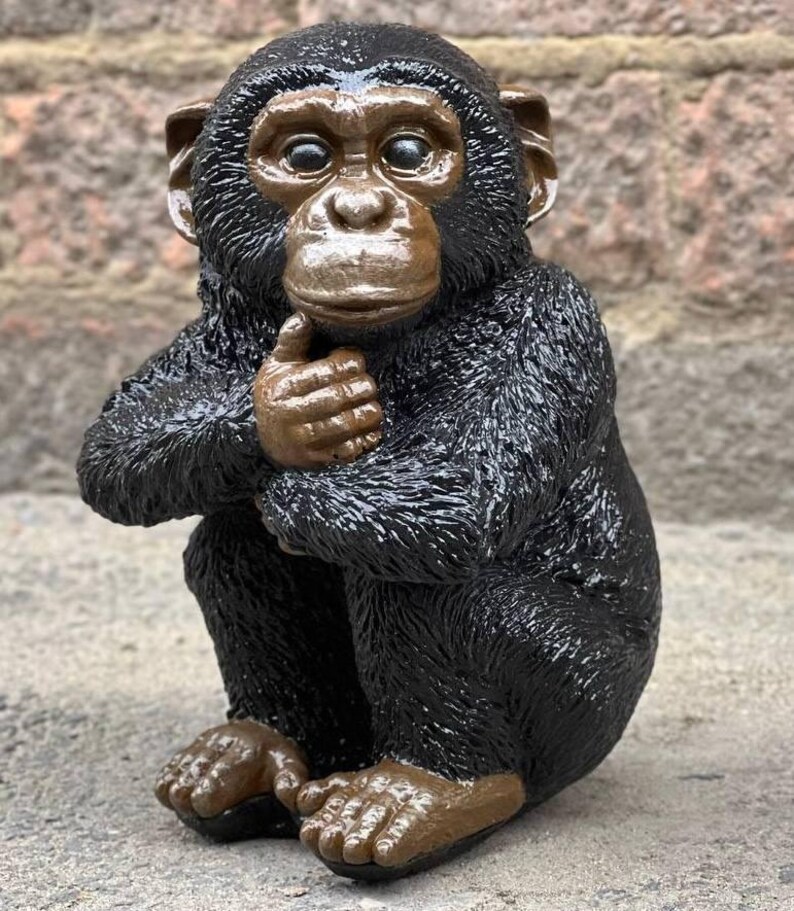 Thinking Monkey Concrete Statue Realistic Monkey Sculpture Concrete ...