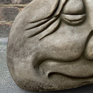 Outdoor Funny Face Statue Concrete Smiling Face Figurine Stone Face ...