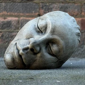 Large Face Sculpture Concrete Head Figurine Stone Modern Statue ...